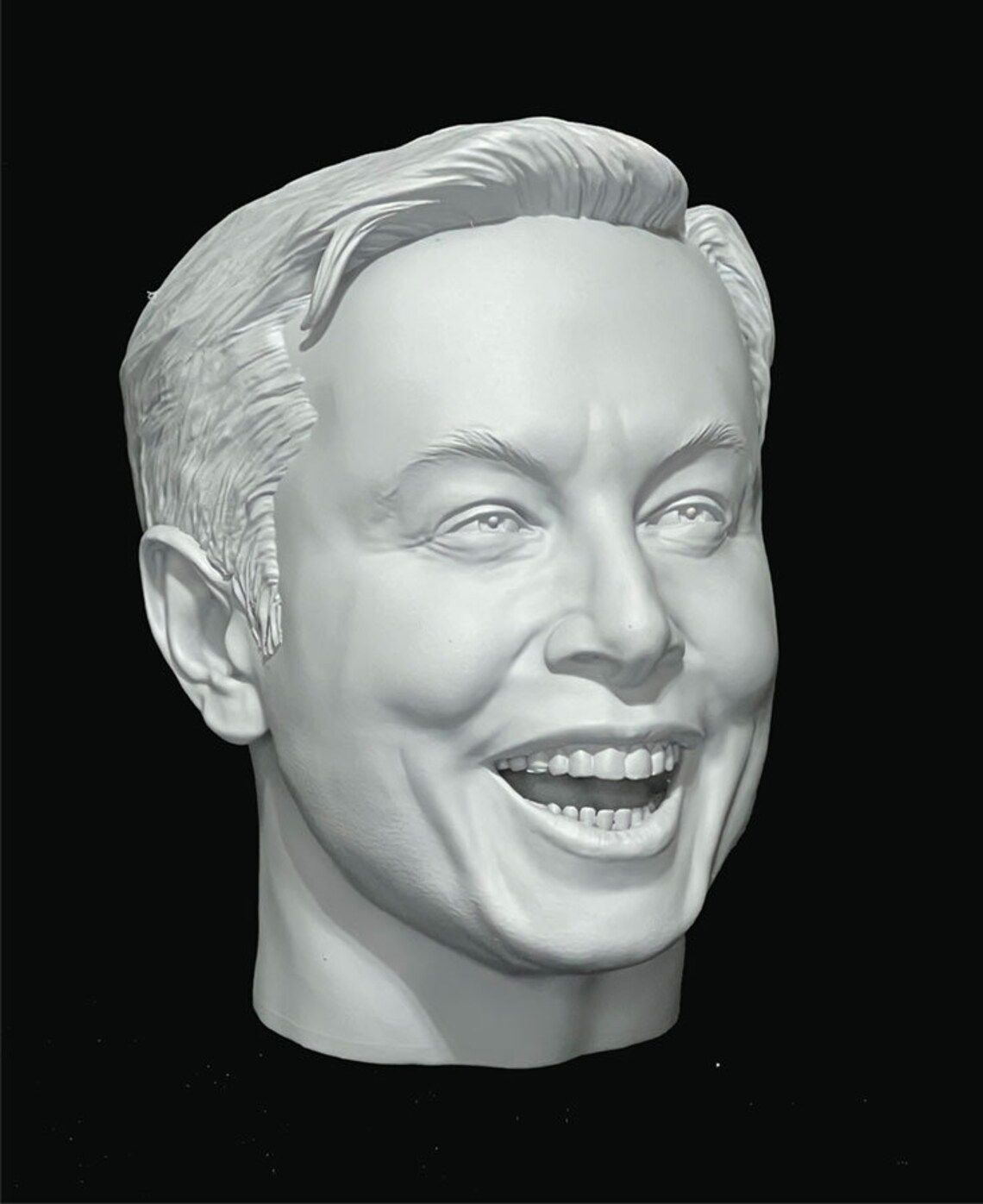 Elon Musk Laughing Meme Head Portrait 3D Printed Figure 2021 Man of the ...
