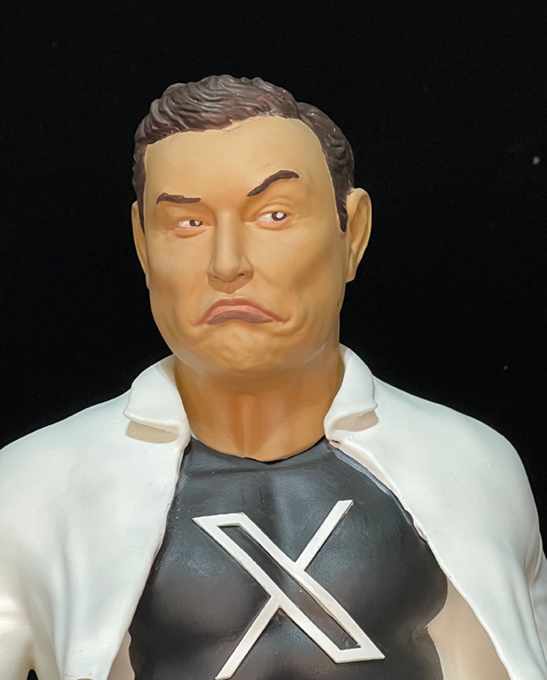 Elon Musk Painted 3D Printed Figure X Formerly Known as Twitter - Etsy