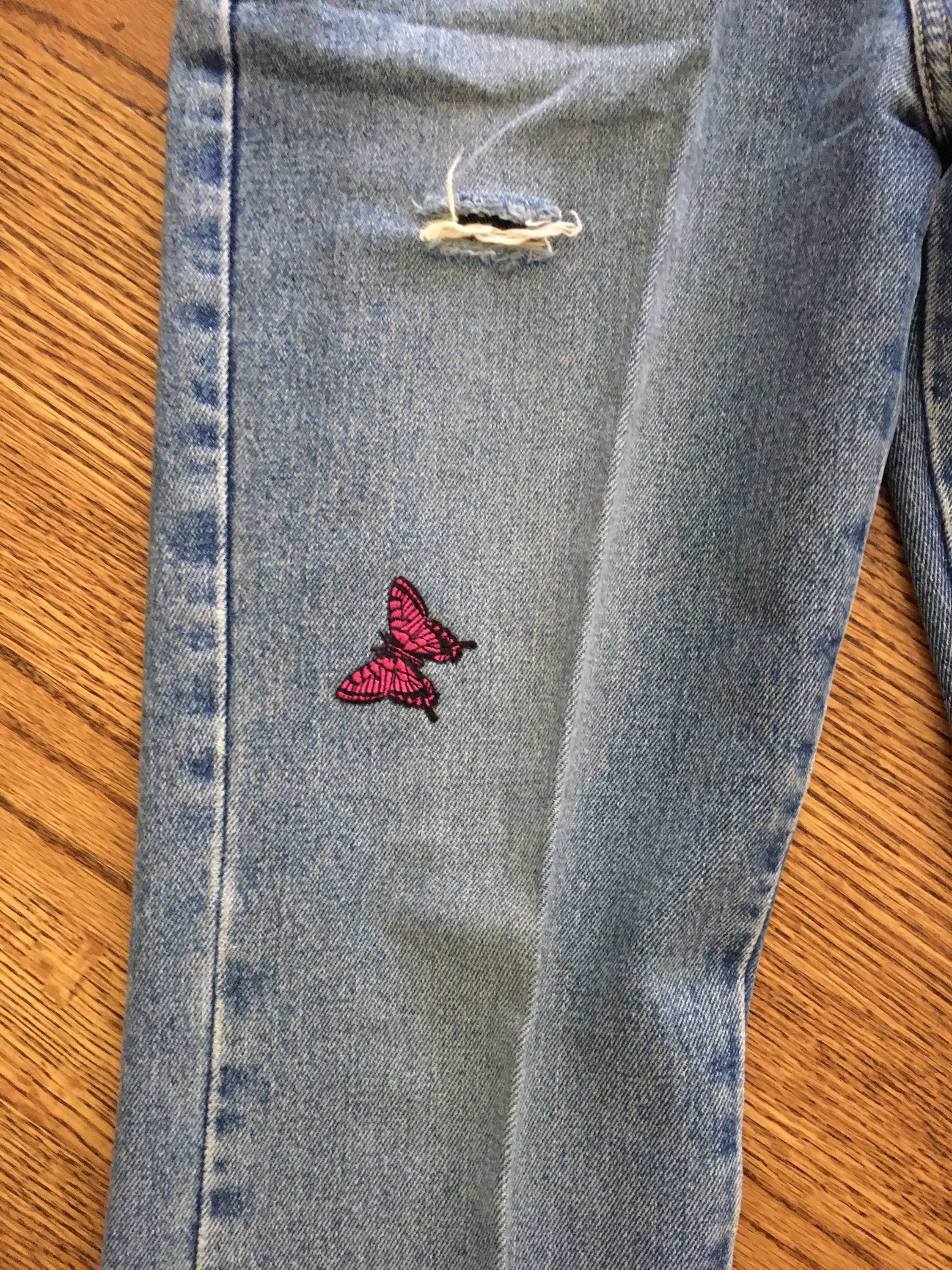 Super Vintage Candies Hippie Ripped Wash With Ribbons Jeans - Etsy