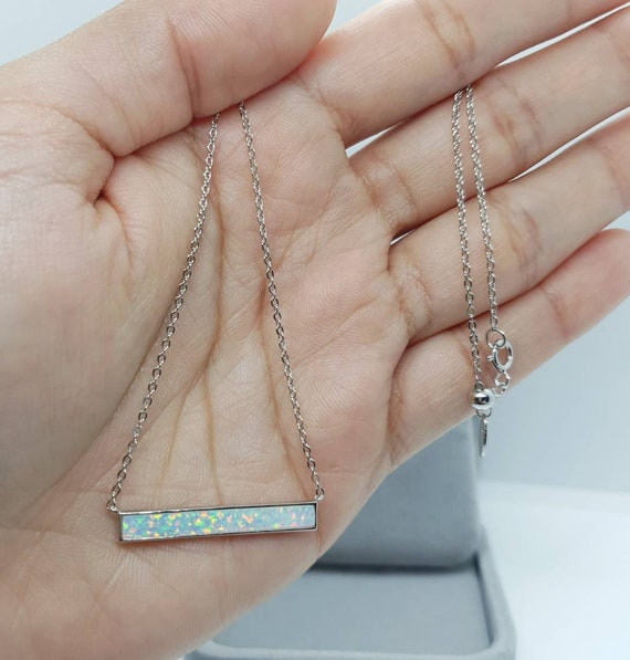 Opal bar necklace store