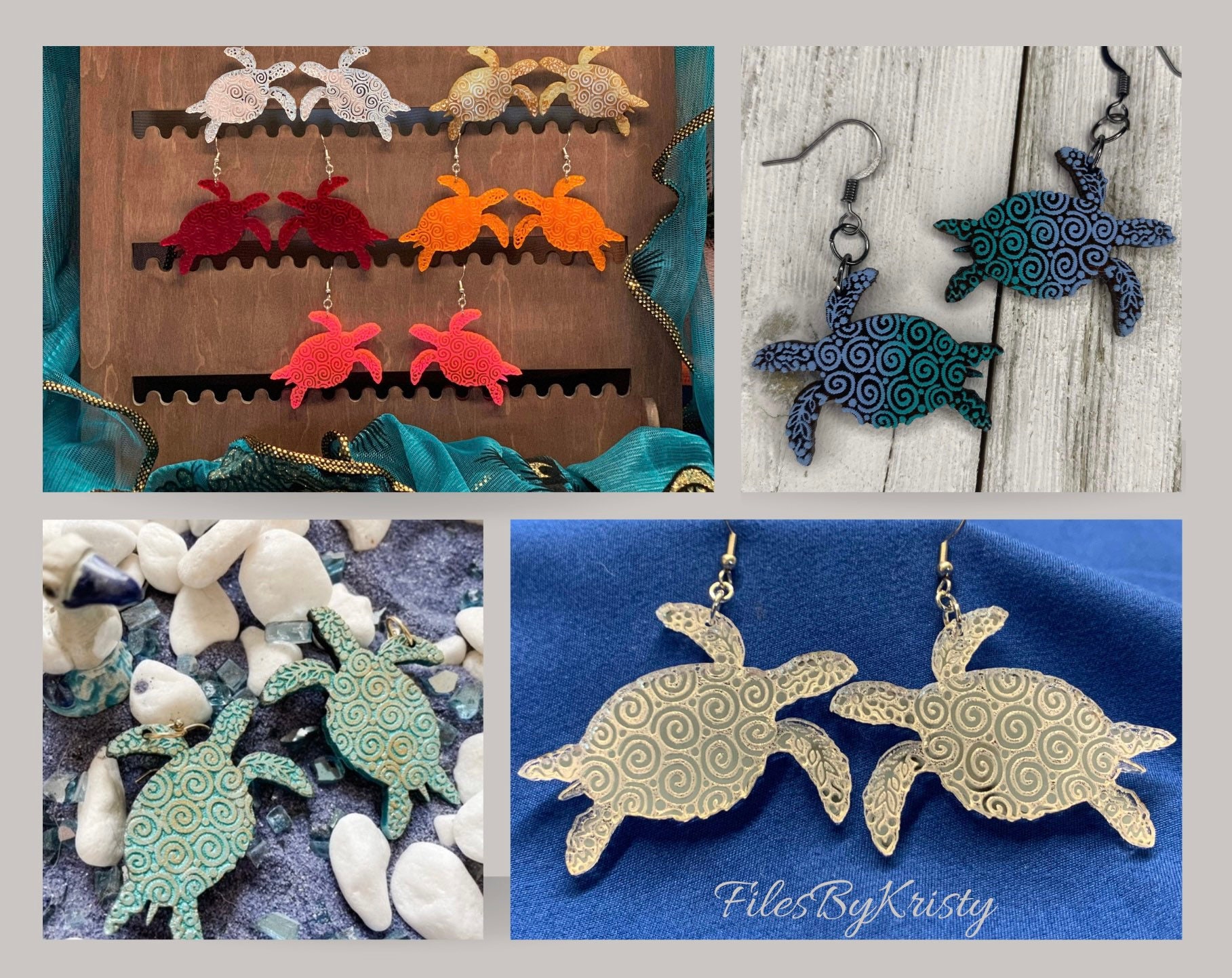 Boho Turtle Earrings Svg for Laser DIGITAL File Only - Etsy