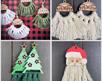 Santa Macrame Earrings Svg - Etsy