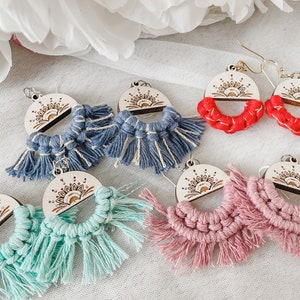 Nested Set 2: Lotus Flower With Nested Macrame & Ladybug Earrings Svg ...