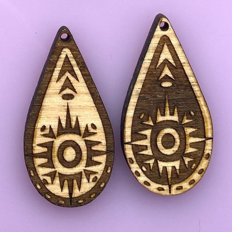 Teardrop Western Earrings Svg Laser Cut File With Reverse - Etsy
