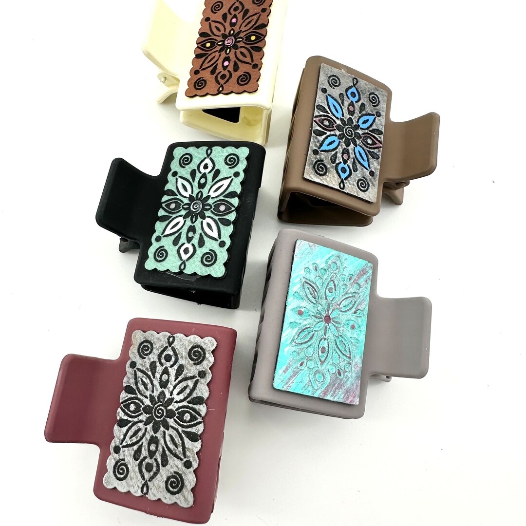 Geometric Flower Burst 2 Inch Claw Hair Clips Svg for Laser (DIGITAL ...