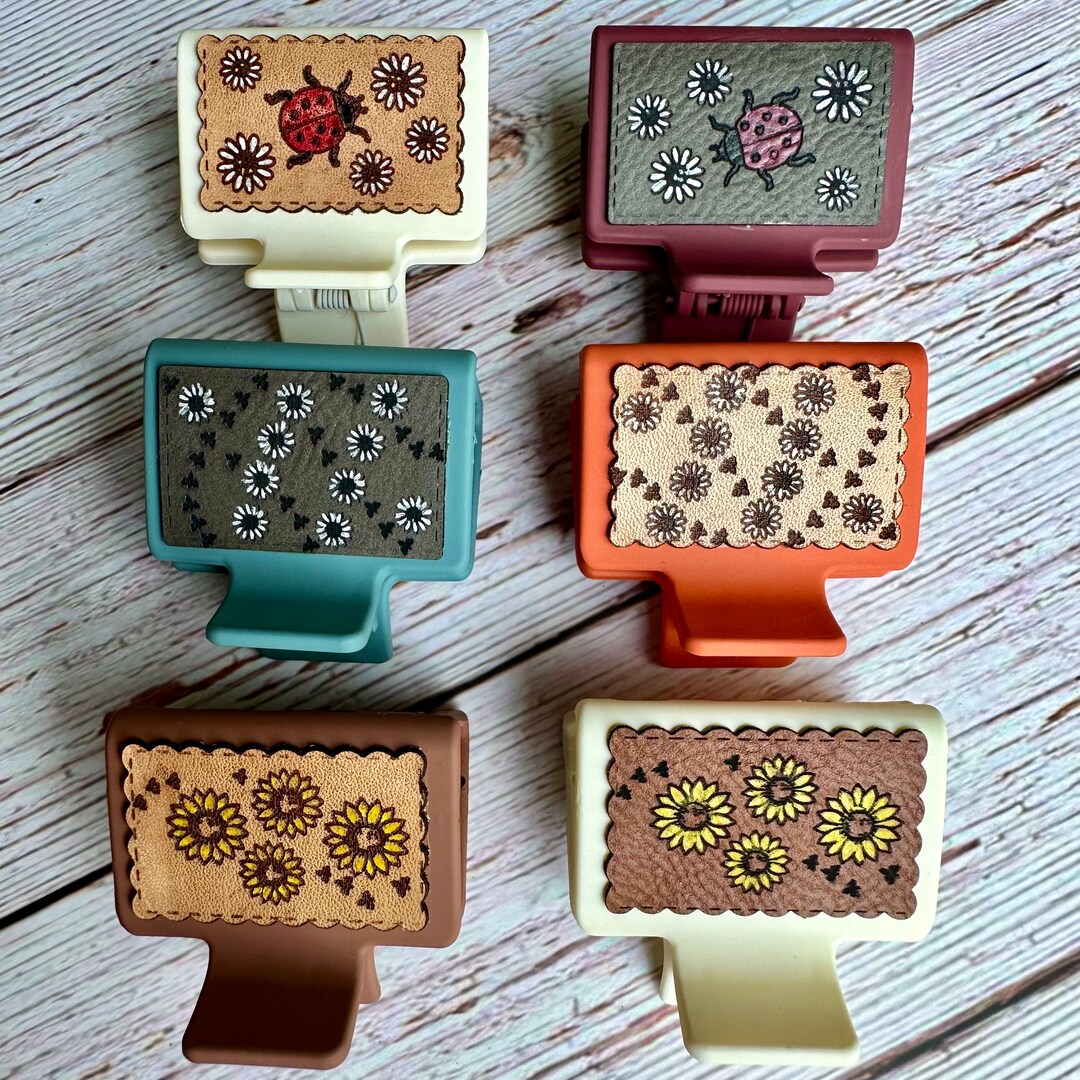 Flowers and Bugs 2 Inch Claw Hair Clips Svg for Laser (DIGITAL File ...