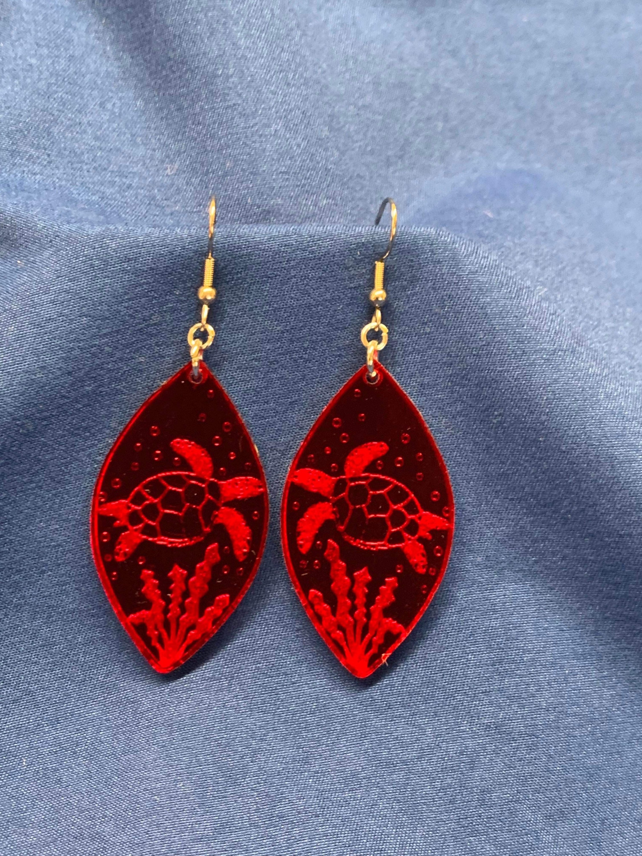 Teardrop Turtle Earrings Svg for Laser DIGITAL File Only - Etsy