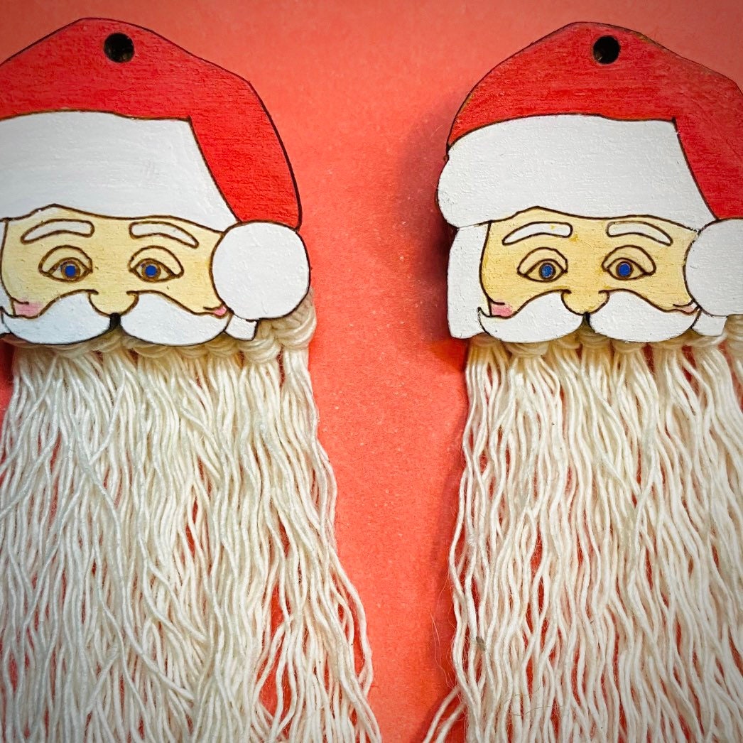 Santa Macrame Earrings Svg Laser Cut File (DIGITAL File Only) Glowforge ...