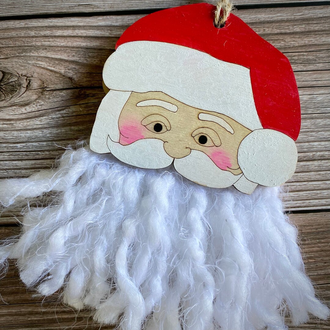 Santa With Macrame/yarn Beard Ornament and Earrings Svg (DIGITAL File ...