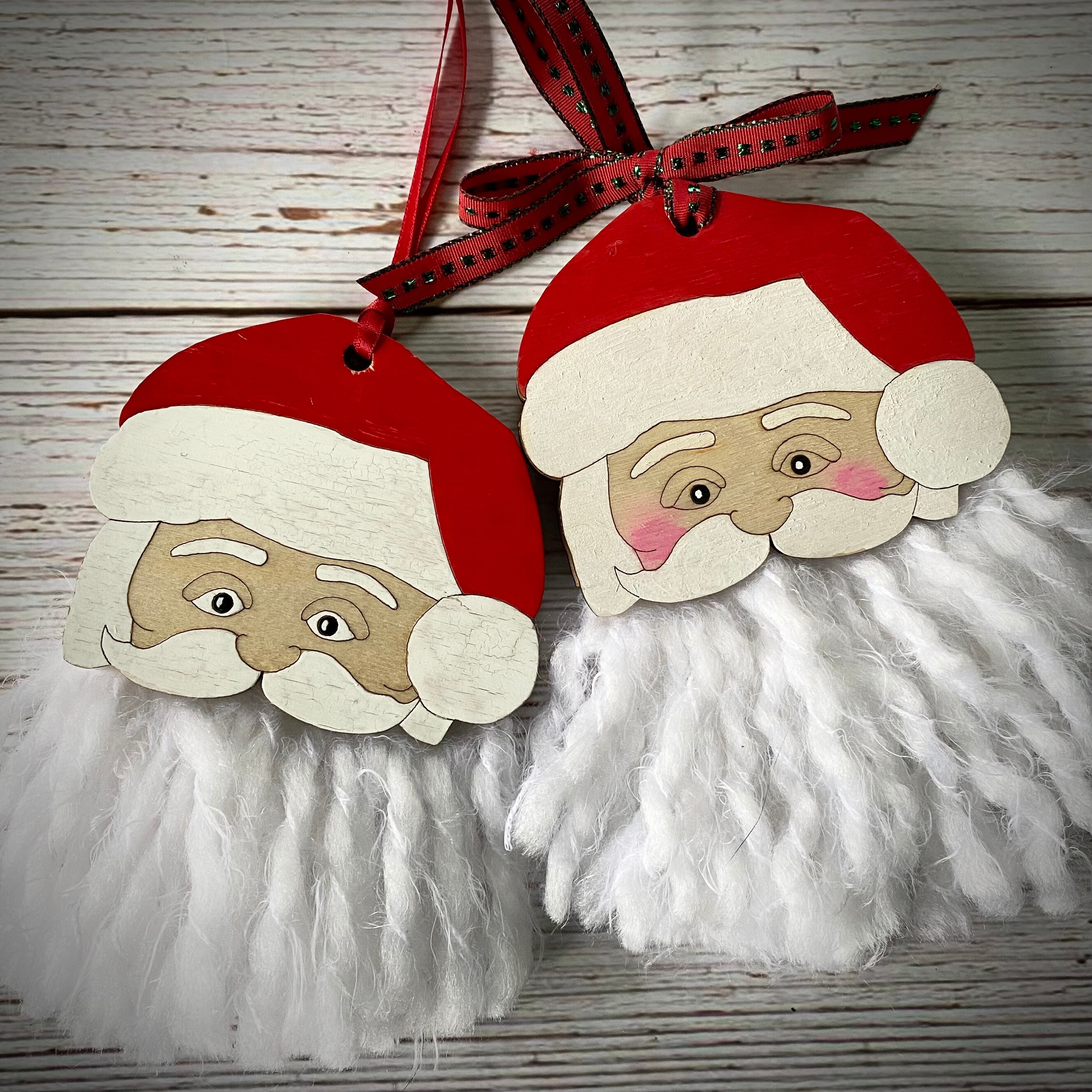 Santa With Macrame/yarn Beard Ornament and Earrings Svg - Etsy