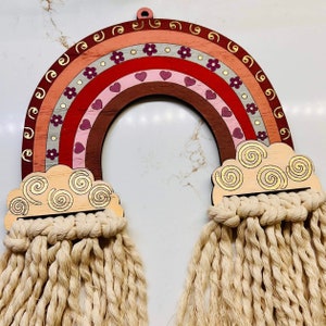 Boho Rainbow Macrame for Hanging or DIY Kit Svg for Laser (digital File ...