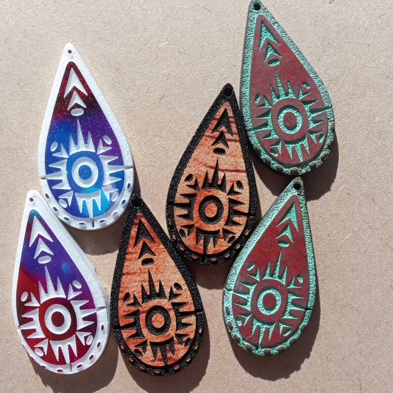 Teardrop Western Earrings Svg Laser Cut File With Reverse - Etsy