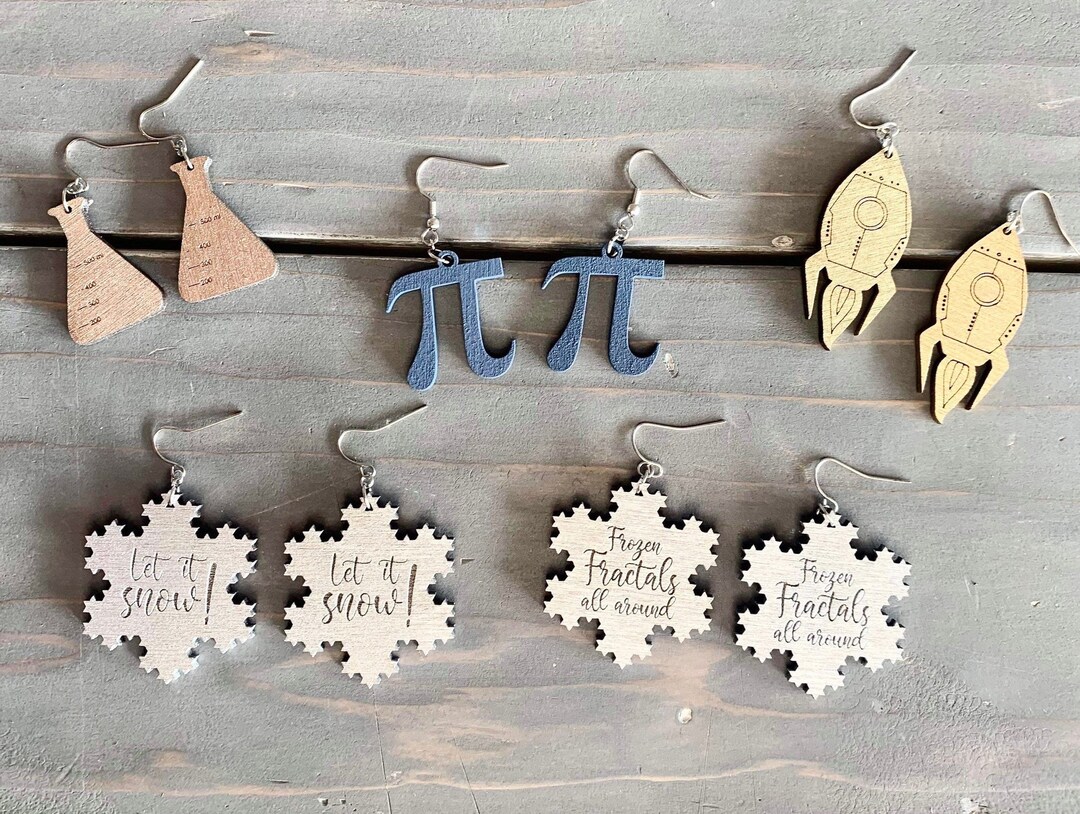 Math & Science Earrings Svg (DIGITAL File Only) Glowforge Tested - Etsy