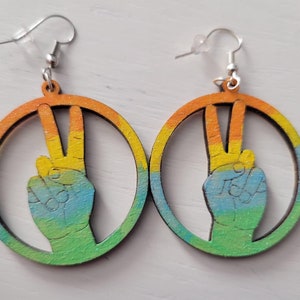 Peace Sign & Daisies Earrings Svg for Laser (DIGITAL File Only ...