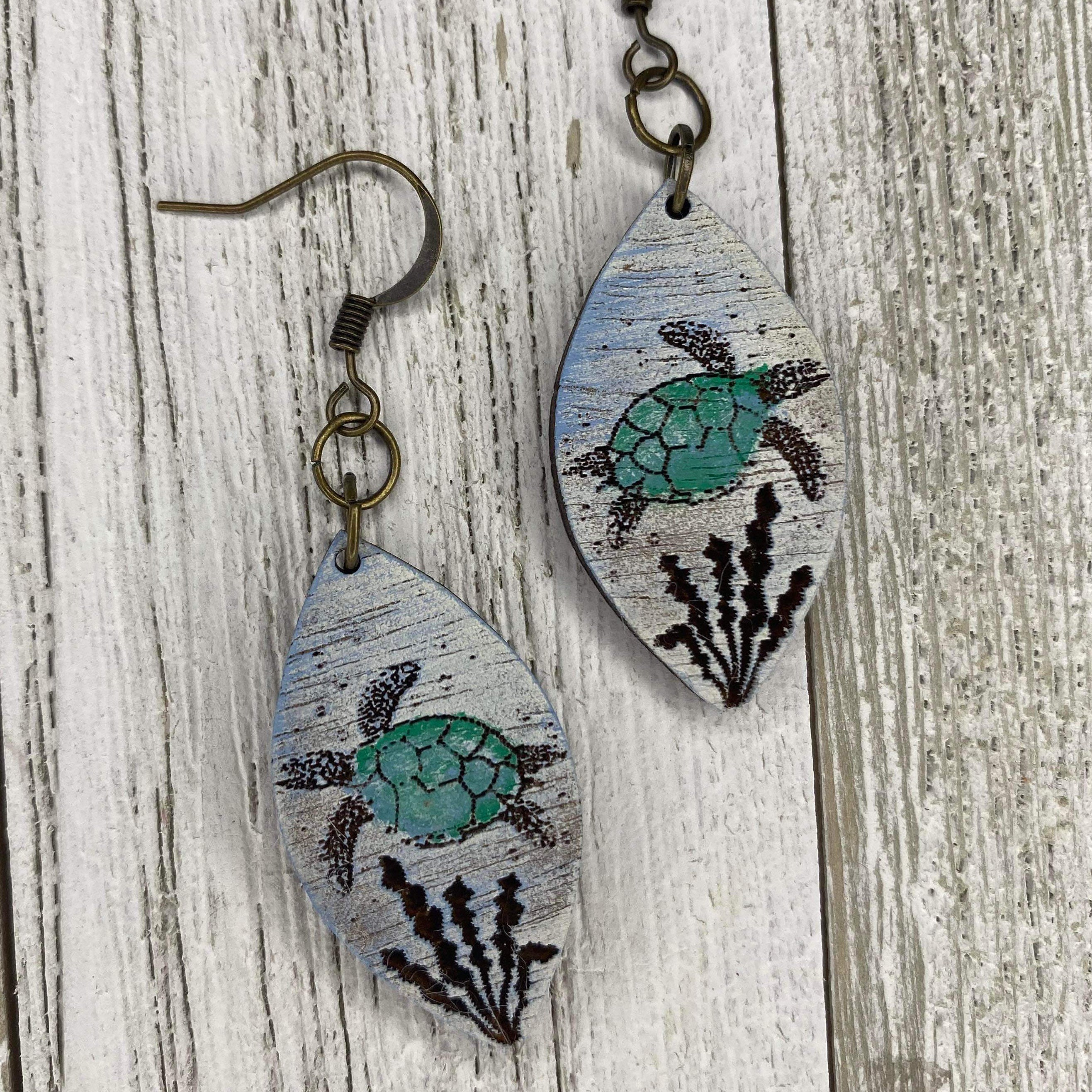 Teardrop Turtle Earrings Svg for Laser DIGITAL File Only - Etsy