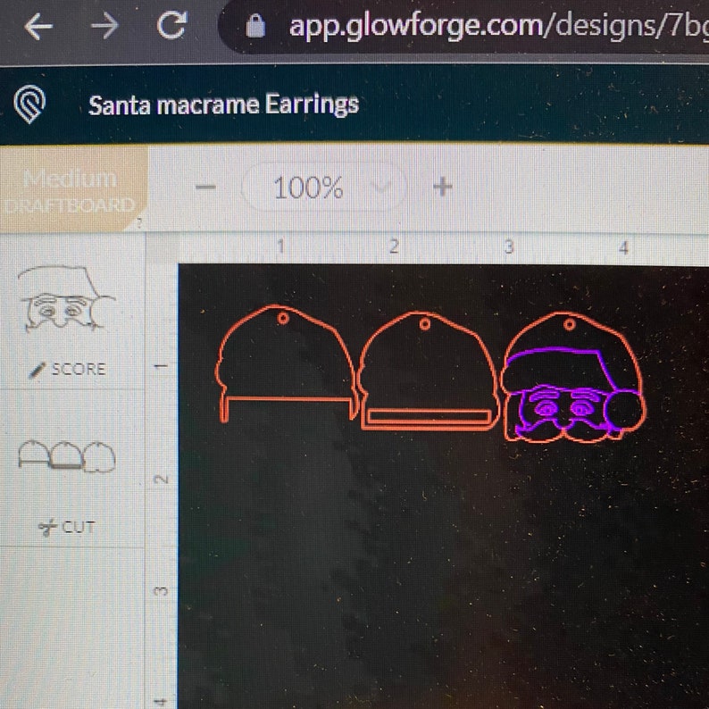 Santa Macrame Earrings Svg Laser Cut File (DIGITAL File Only) Glowforge ...