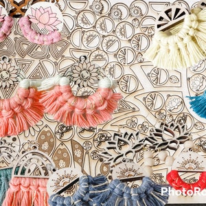 Nested Set 2: Lotus Flower With Nested Macrame & Ladybug Earrings Svg ...