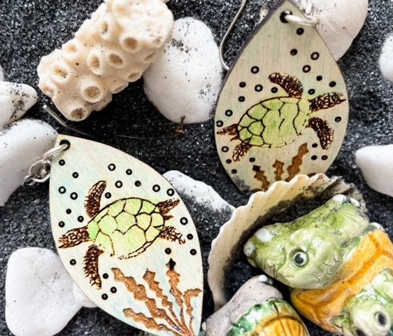 Teardrop Turtle Earrings Svg for Laser DIGITAL File Only - Etsy