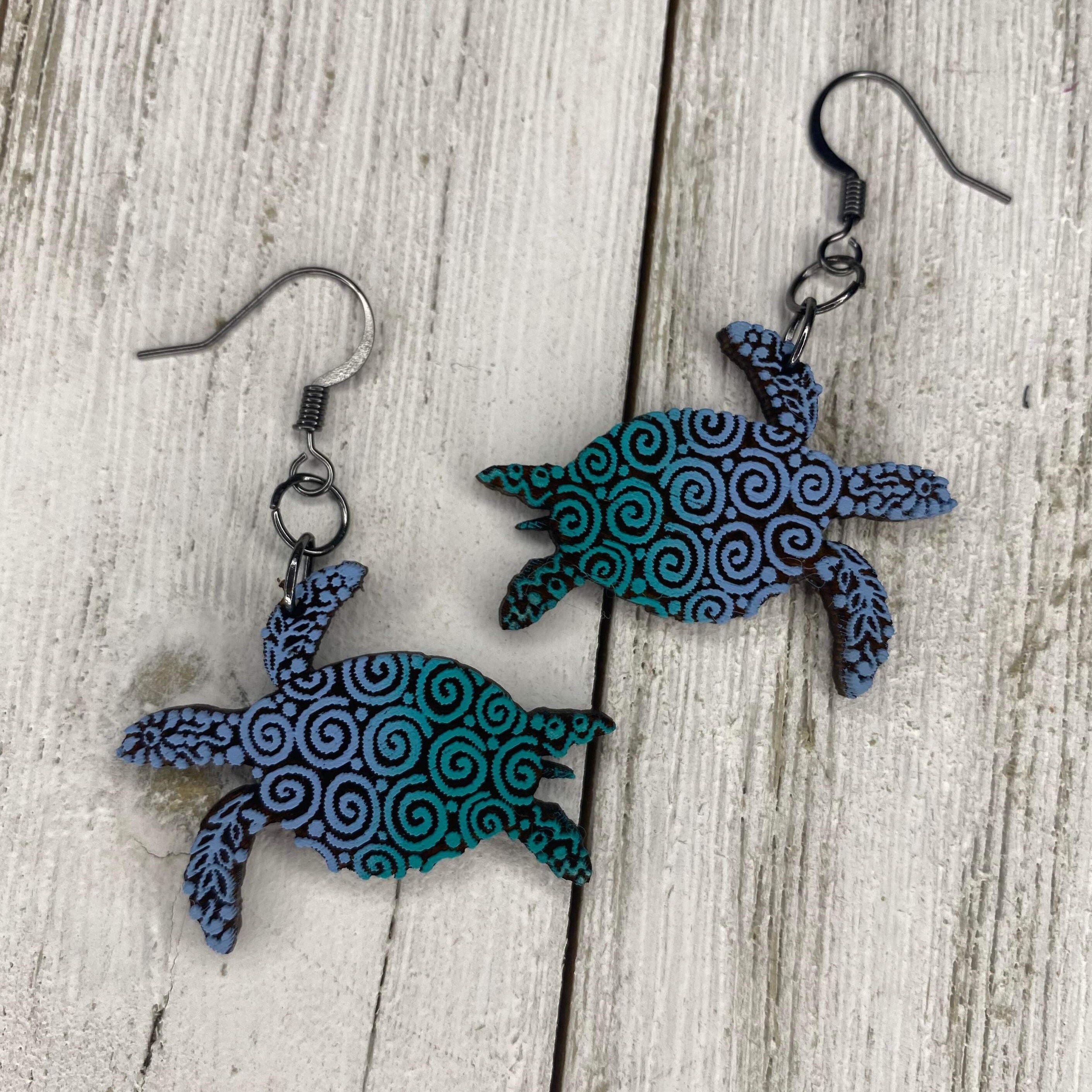 Boho Turtle Earrings Svg for Laser (DIGITAL File Only) Glowforge Tested ...