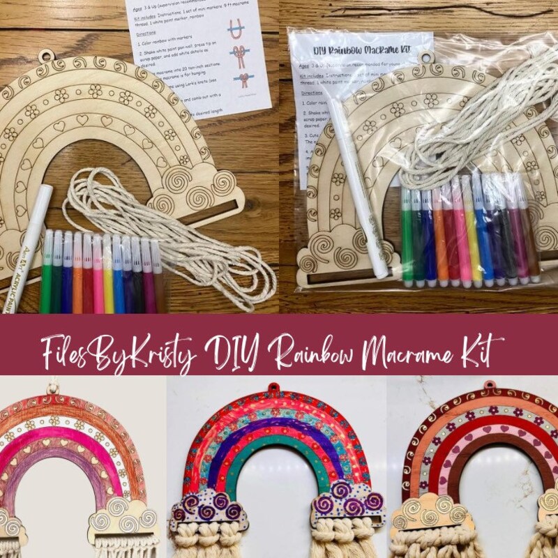 Rainbow Macrame Kit - Etsy