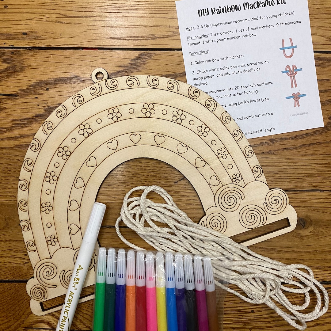 Boho Rainbow Macrame for Hanging or DIY Kit Svg for Laser (digital File ...