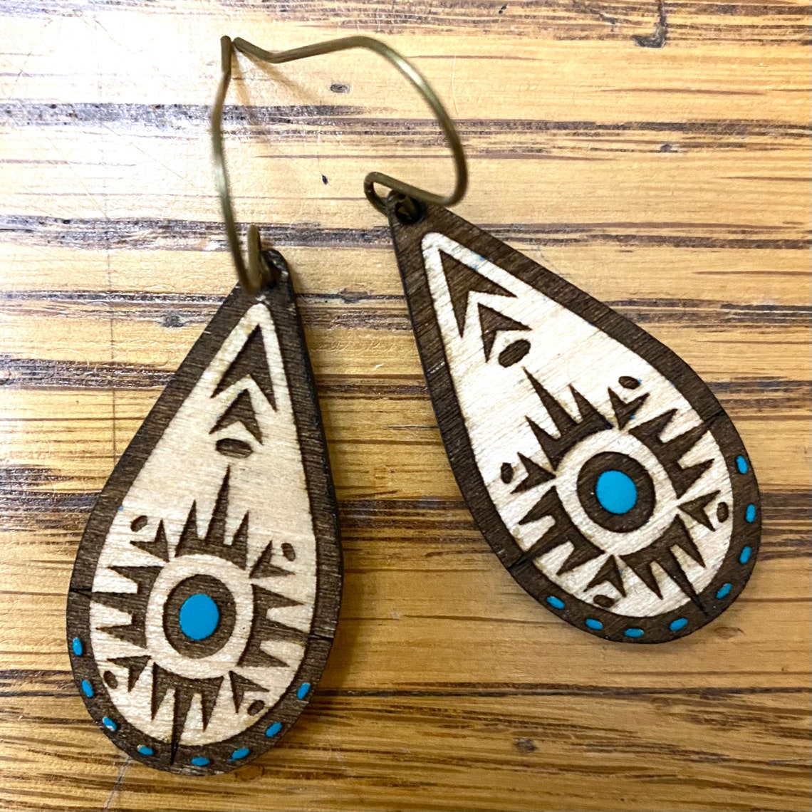 Teardrop Western Earrings Svg Laser Cut File With Reverse - Etsy