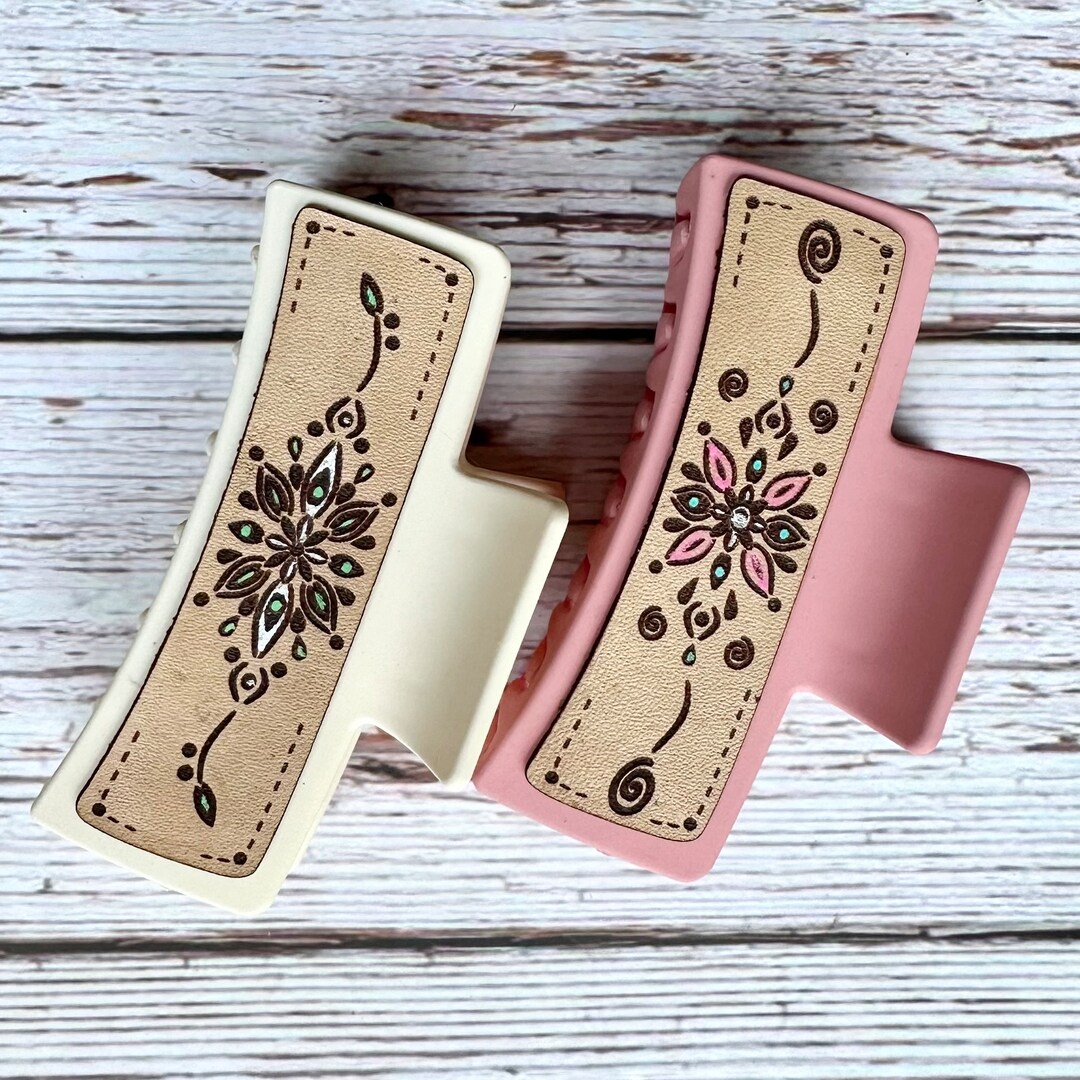 Geometric Flower Burst Claw Hair Clips Svg for Laser (DIGITAL File Only ...