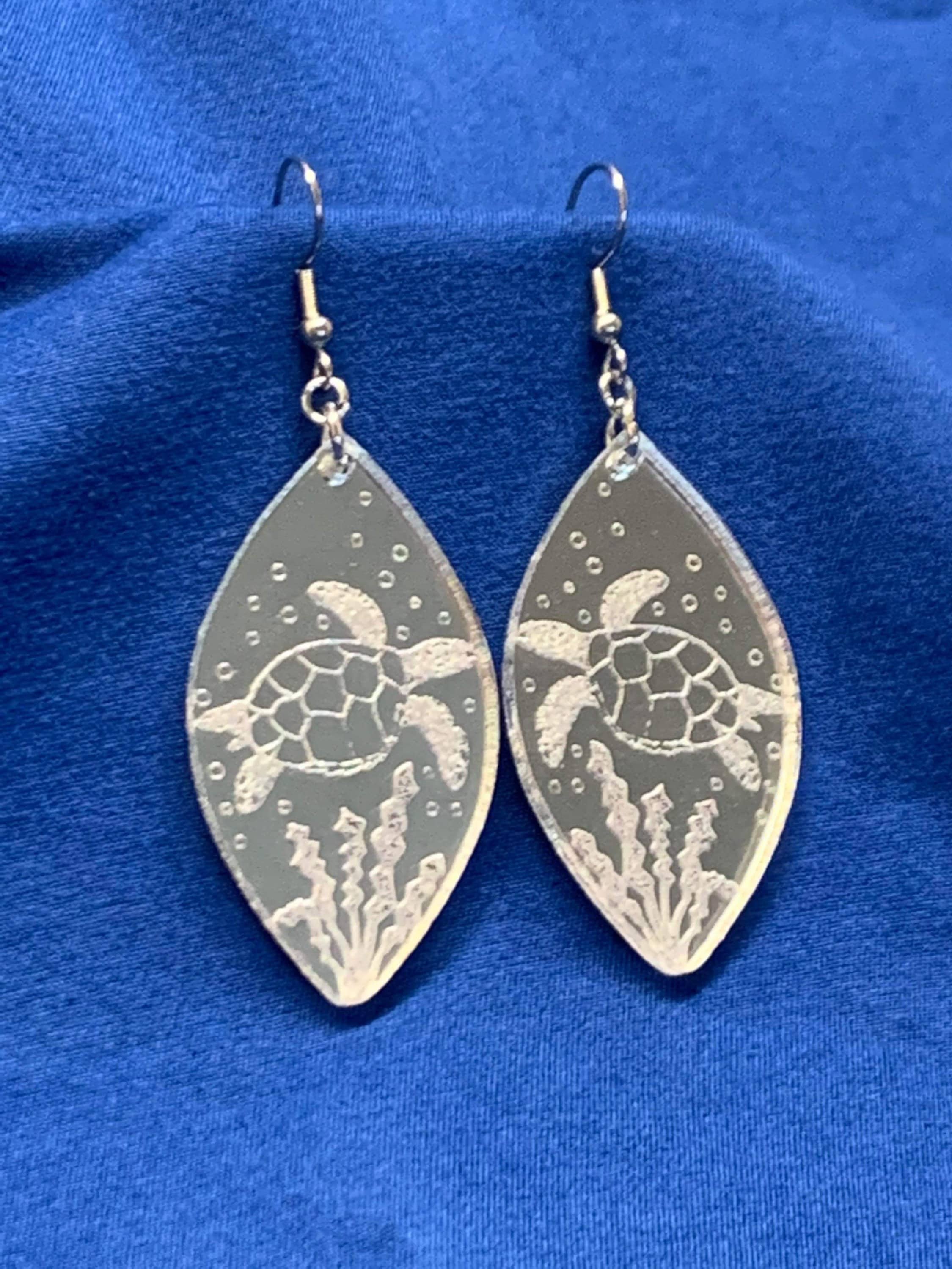 Teardrop Turtle Earrings Svg for Laser DIGITAL File Only - Etsy