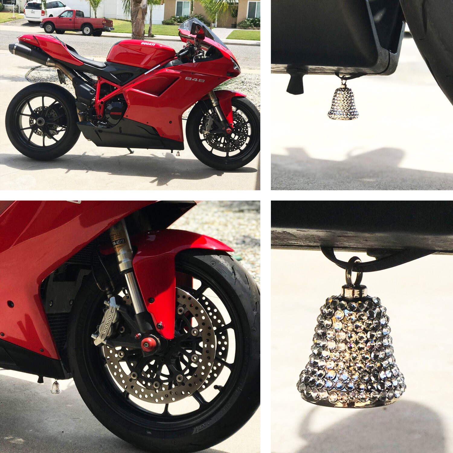 Swarovski Motorcycle Ride Bell for Women | Good Luck Gremlin Protection ...