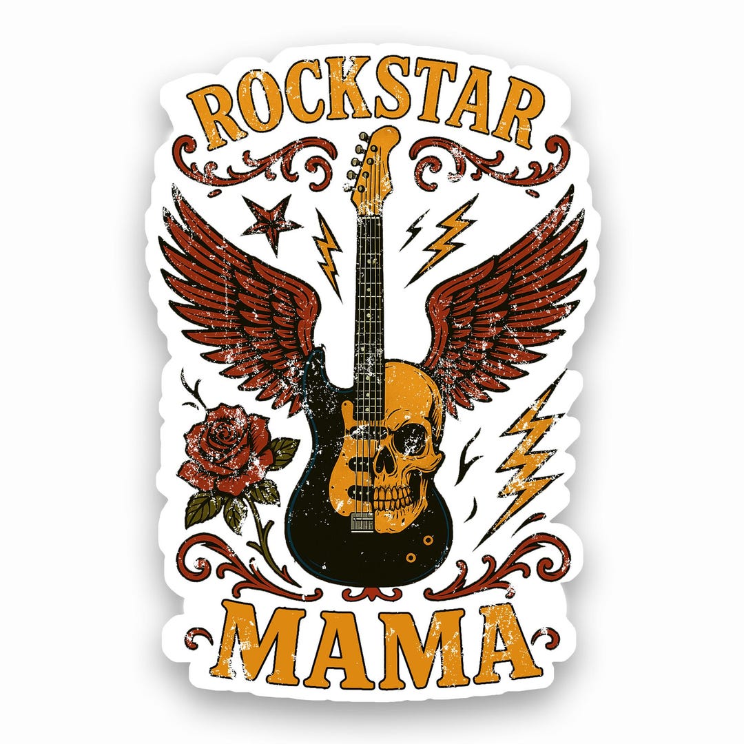 Mom Sticker Rockstar Mama Laminated Sticker Gift for Her Gift for Mom ...