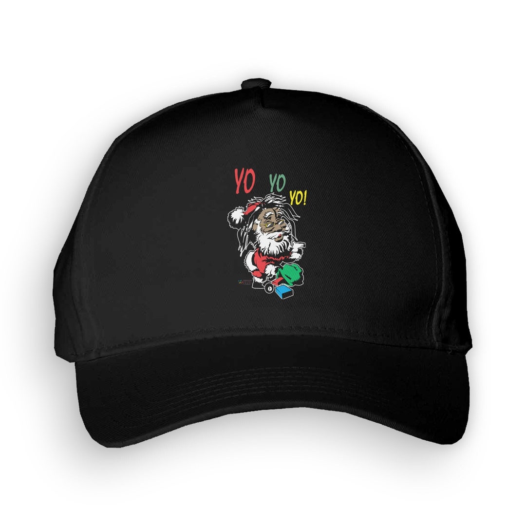 Black Santa Snapback Hat | Snap Back Cap | Yo Yo Yo Santa Claus ...