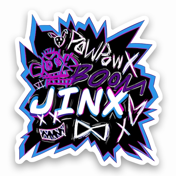 Jinx Laminated Sticker black Arcane League of Legends | Etsy