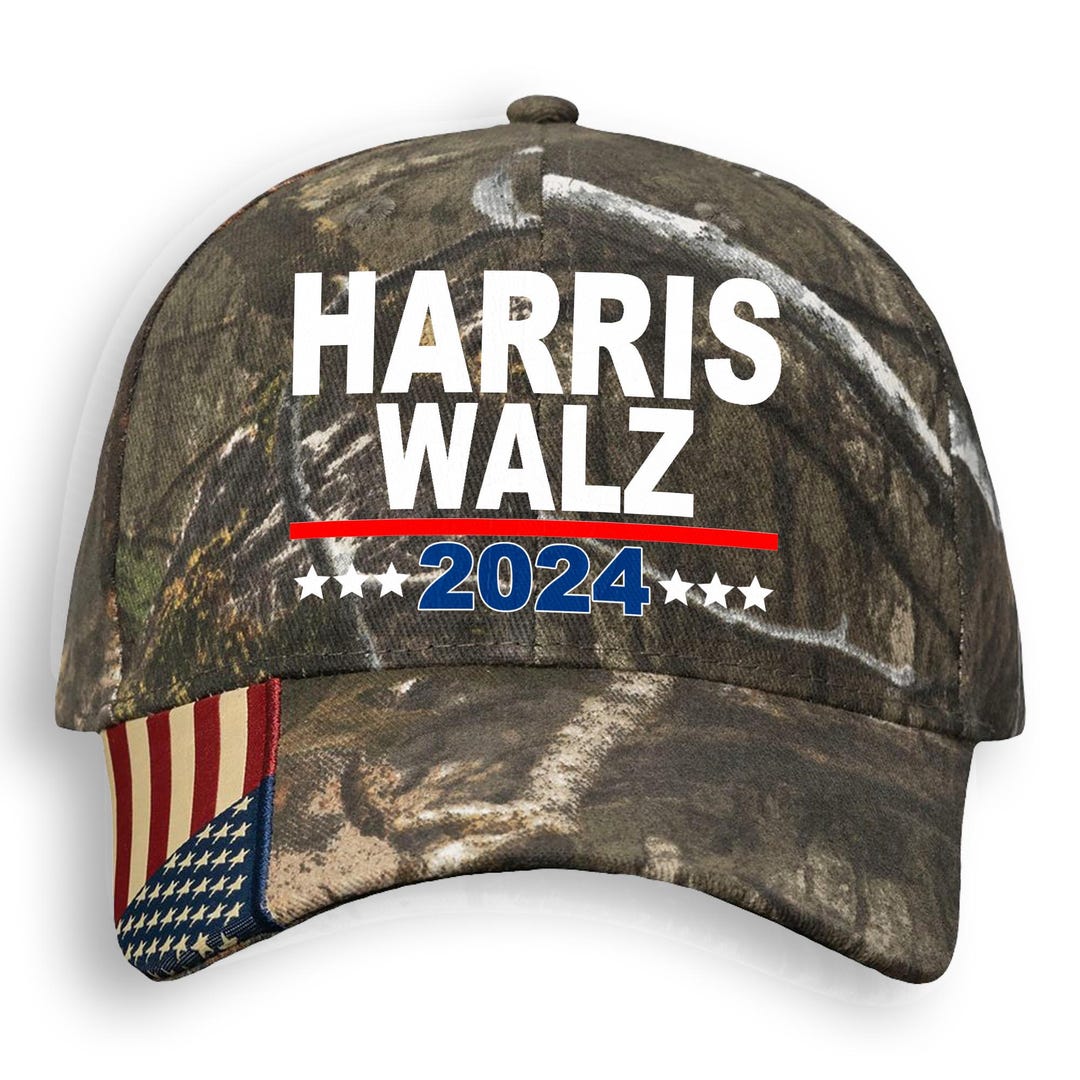 Harris Walz Camo USA Flag Cap Kamala Harris Hat Gift for Him Gift for ...