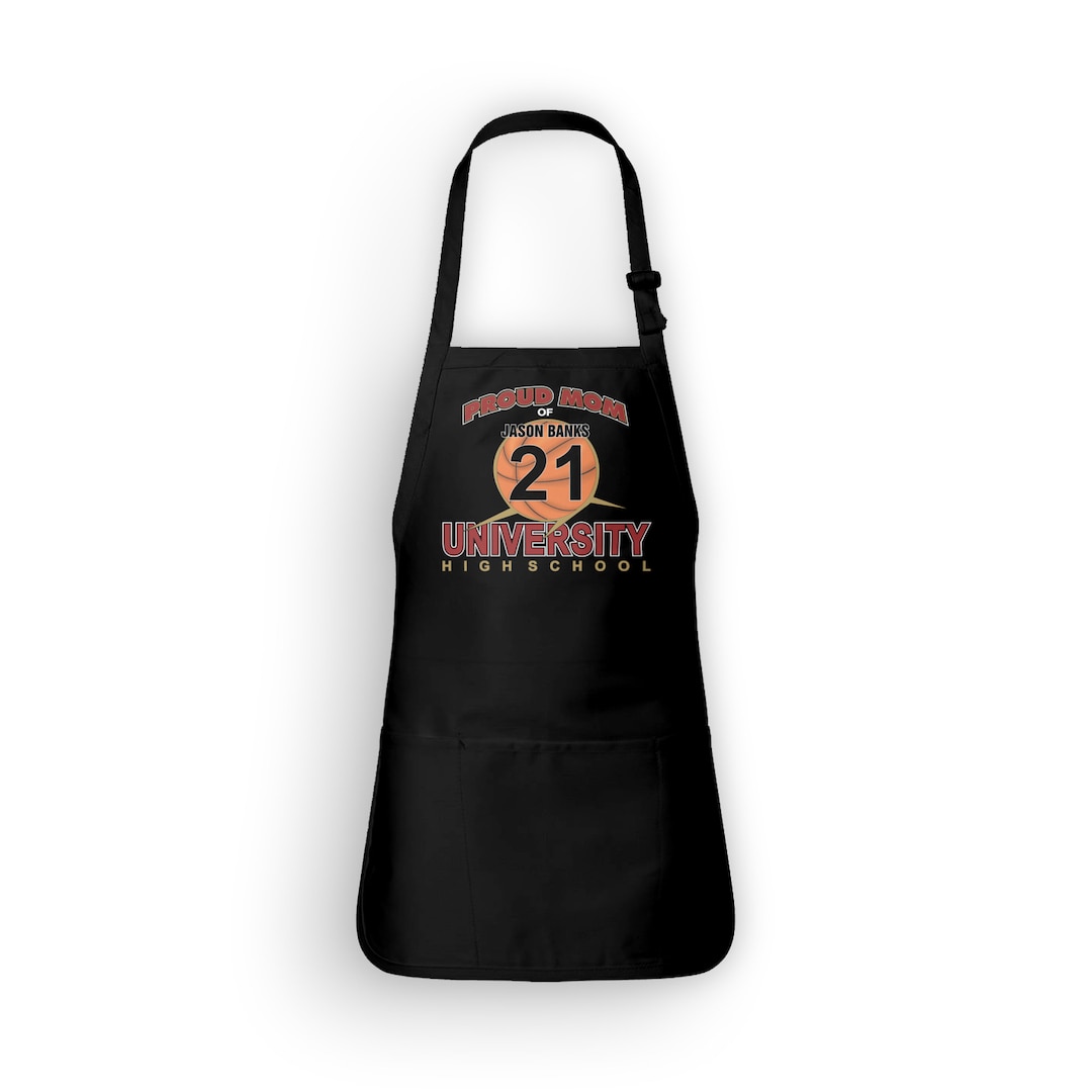 Custom Proud Basketball Mom Apron Full-length With Pouch Pocket ...