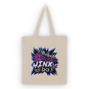 Jinx Tote Bag black Design Arcane League of Legends Made to Order With ...