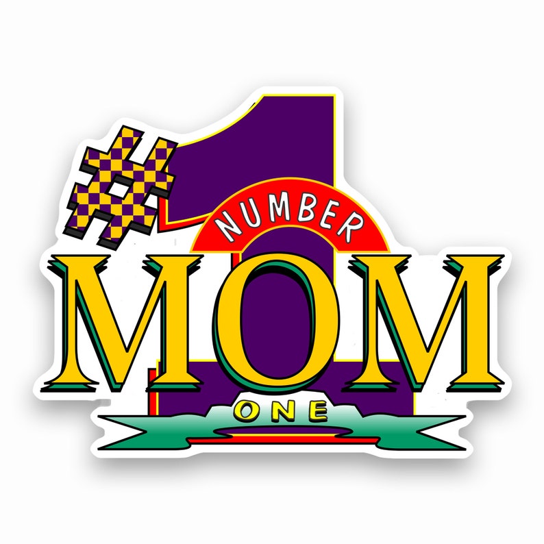 Mom Sticker Number #1 Mom Laminated Sticker Number 1 Mom Gift for Wife ...