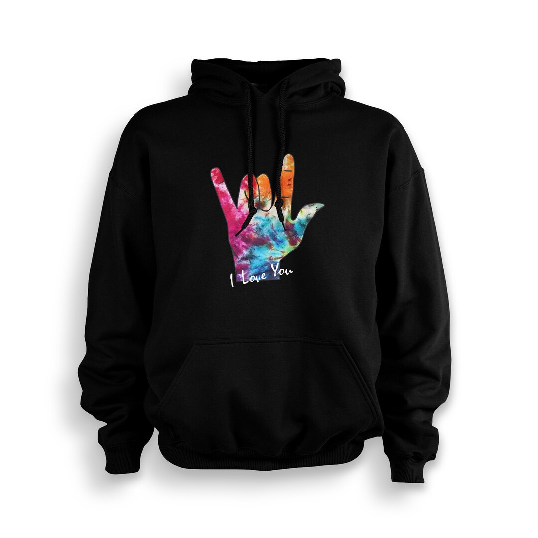 I Love You Sign Hoodie ASL Adult Sweatshirt Hoodie American Sign ...