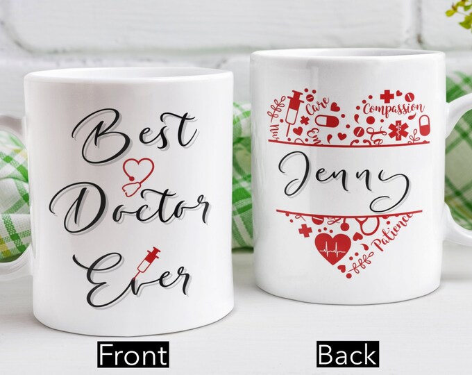 PERSONALIZED Name Floral Doctor Coffee Mug, Doctor Graduation Gift ...