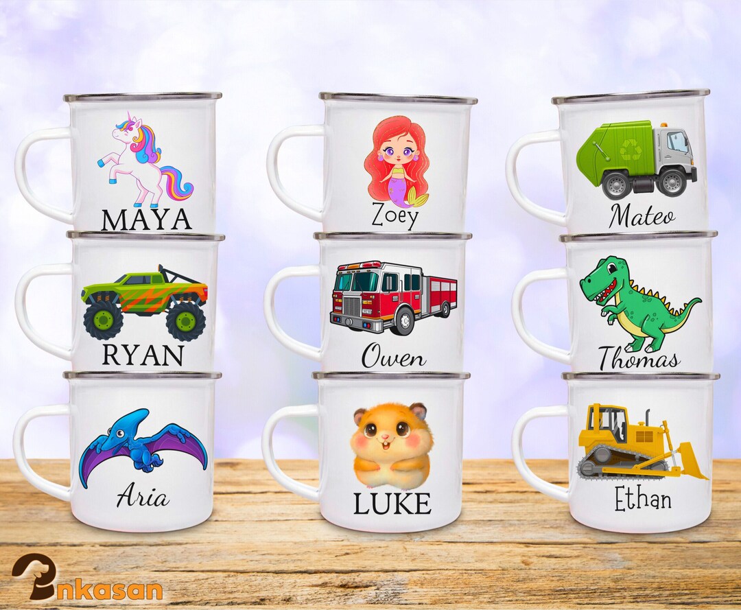 Personalized Mug for Kids, Name Girls Mug, Shatterproof Mugs, Childrens ...