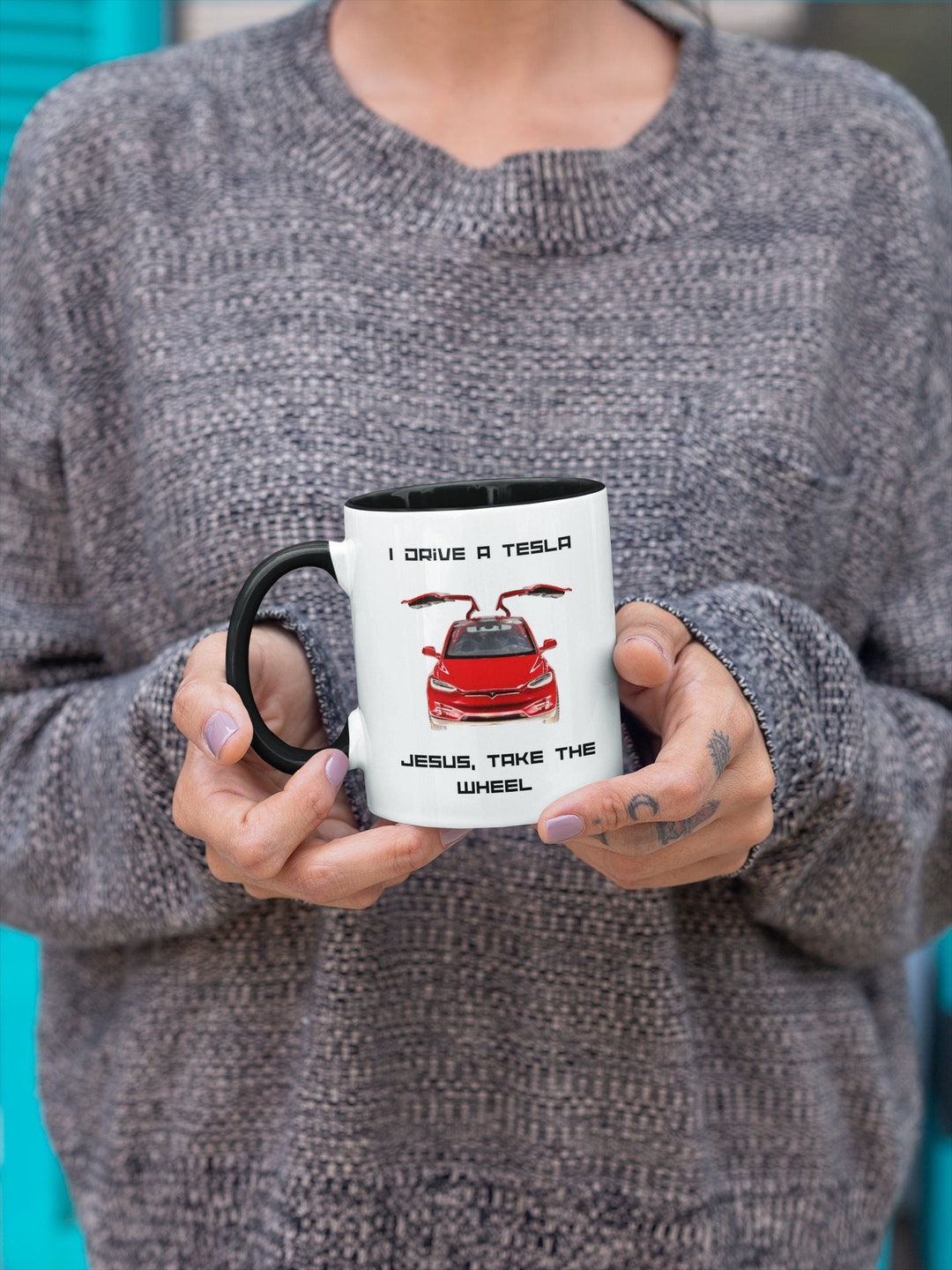 Tesla Coffee Mug - Jesus Take the Wheel - Tesla Gift - Tesla Lovers ...
