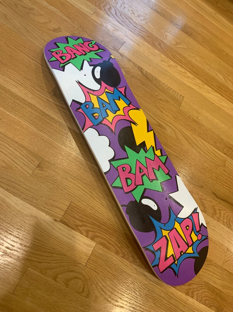 Comic Book BAM Skateboard Deck Wall Art - Etsy
