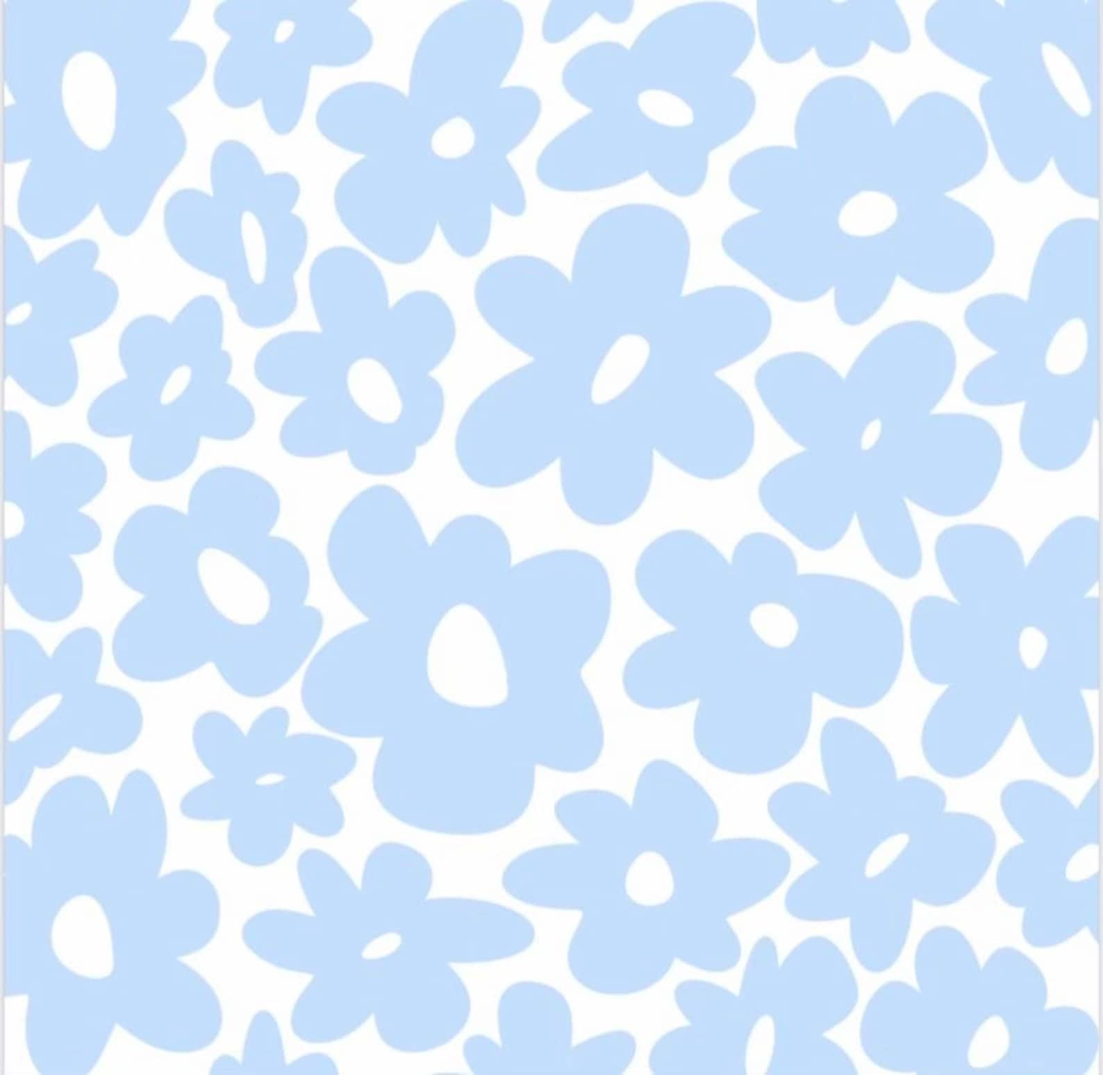 Aesthetic Blue Floral Indie Print Flowers Room Poster Decor - Etsy