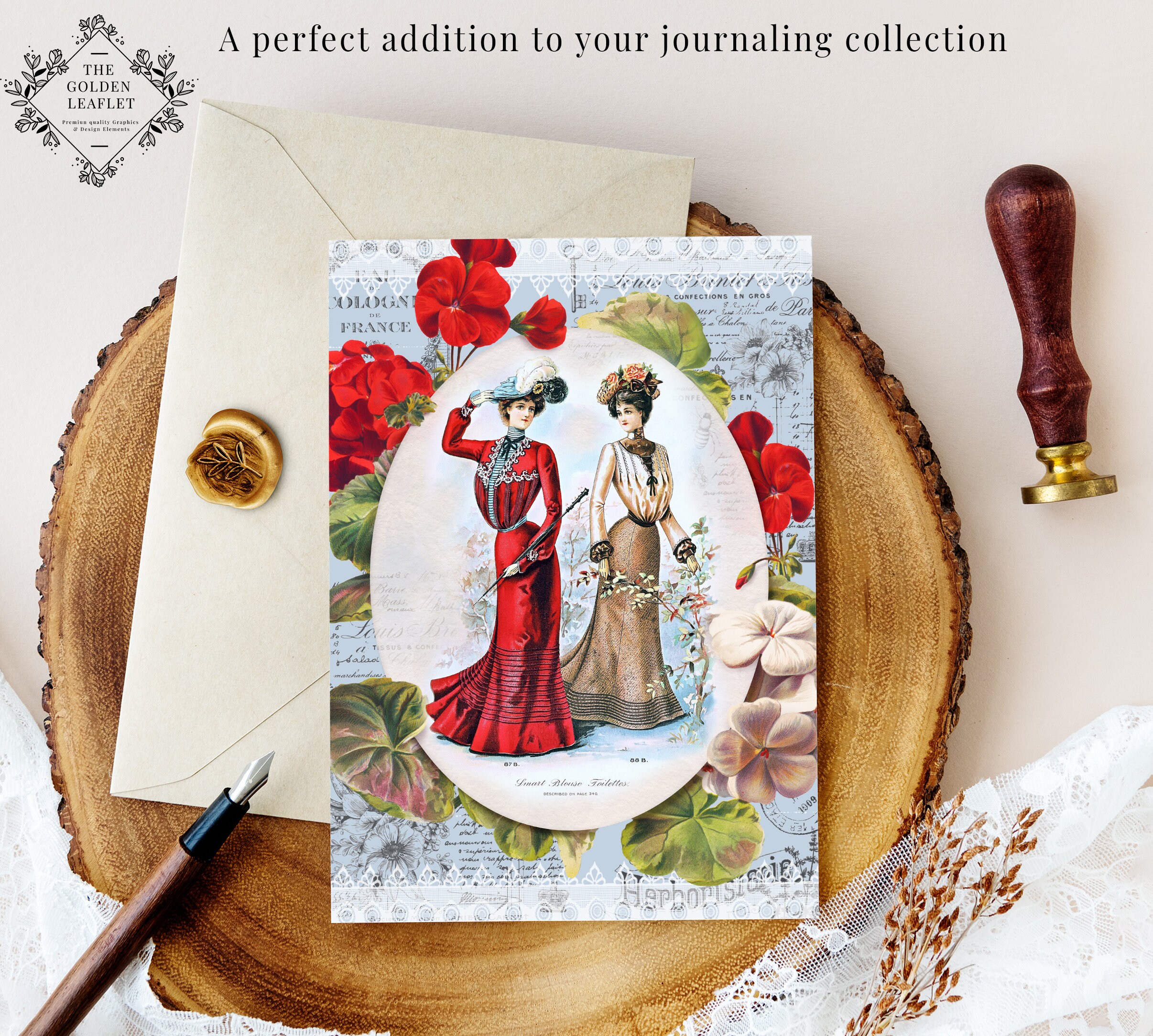 Digital Art And Collectibles Drawing And Illustration Woman Decoupage Paper