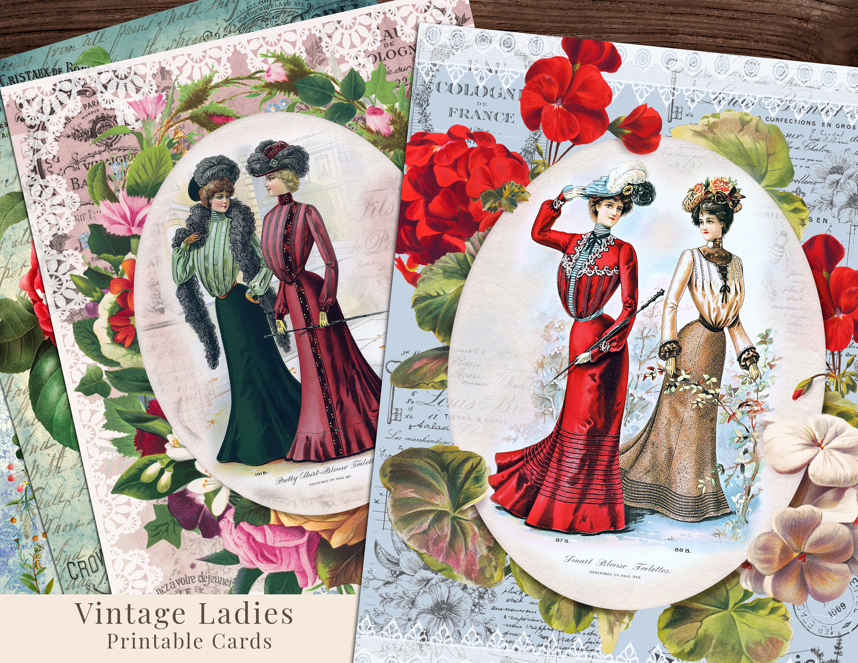 Digital Art And Collectibles Drawing And Illustration Woman Decoupage Paper