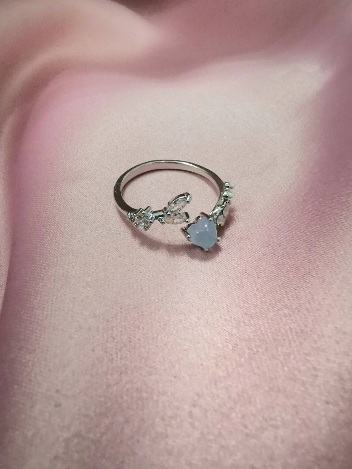Silver Adjustable Heart Ring Flower Ring Heart Jewellery - Etsy