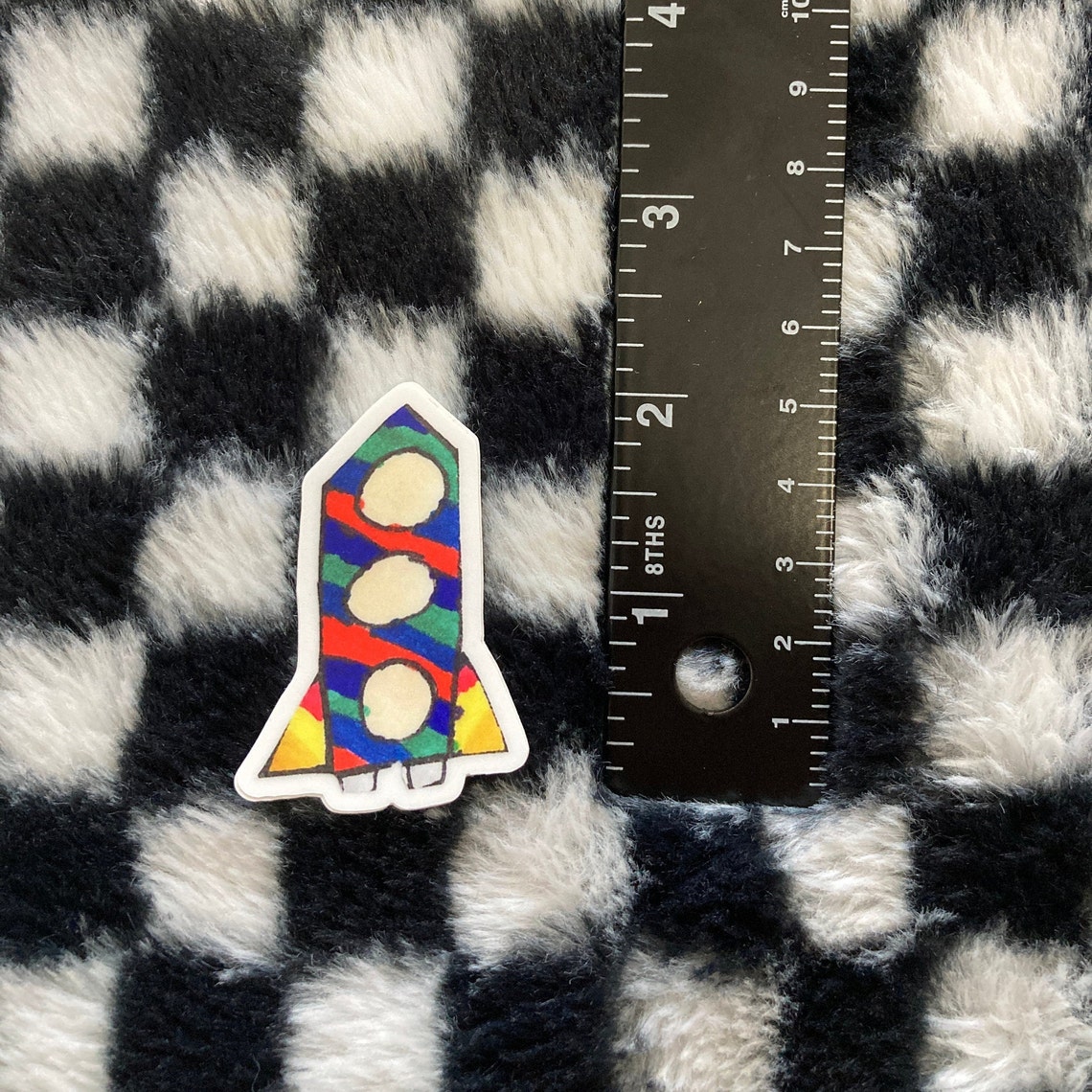 Kid-designed Rainbow Rocket Vinyl Sticker - Etsy