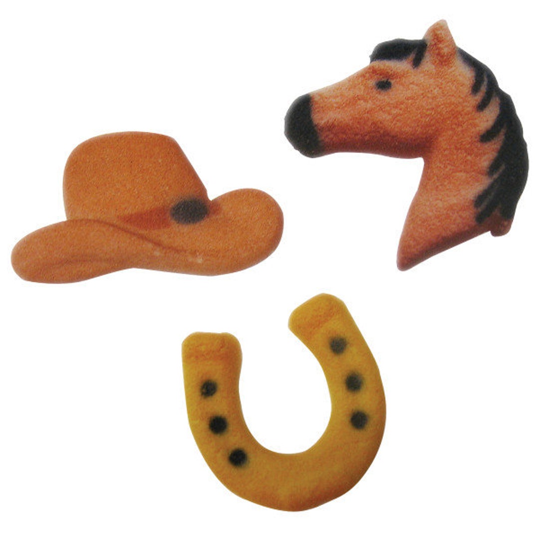 Western, Horse, Horseshoe, Cowboy Hat, Sugar Dec-ons, Lay-ons, Cookies ...