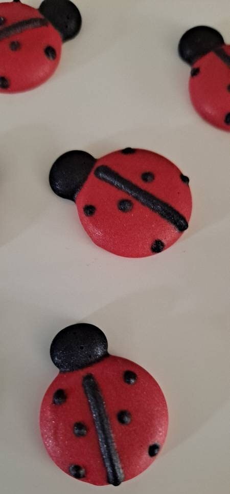 Royal Icing Sugar Ladybug Cupcake Cake Cookie Decorations - Etsy
