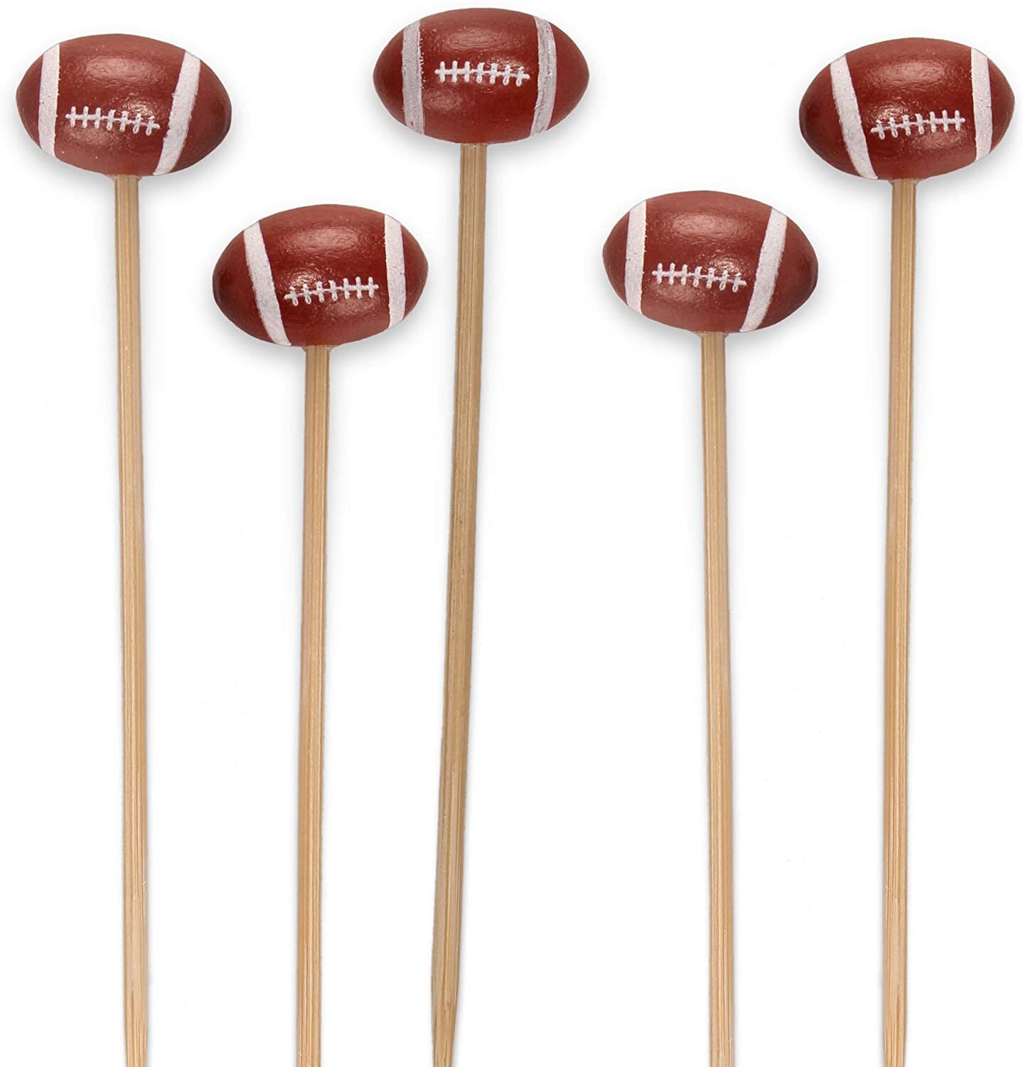 Bamboo Football Skewers, Picks for Cakes, Cupcakes, Desserts ...