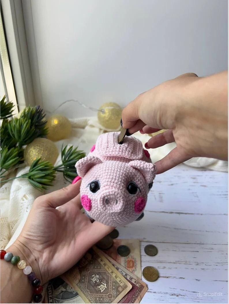 Crochet Piggy Bank Pattern, Amigurumi Piggy Pattern, Crochet Pig, Cute ...